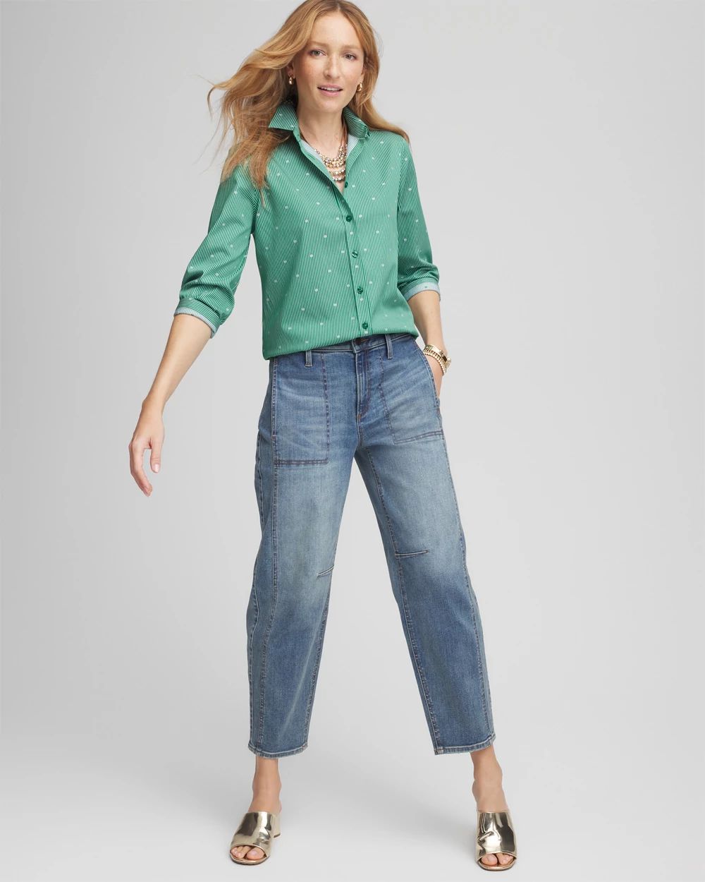 No Iron™ Dot Stripe Shirt | Chico's